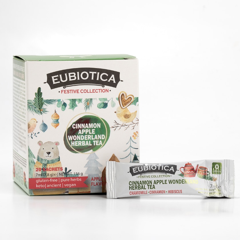 Cinnamon, Apple, Wonderland Herbal tea - EUBIOTICA TEAS